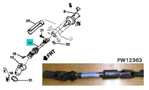 Steering Column to steering box COUPLING: 1993-02 F (LHD) – Pontiworld