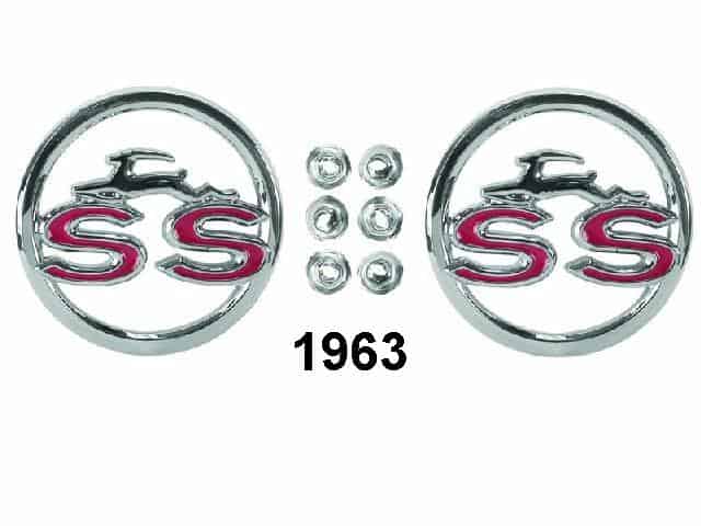 63 Chev Impala 1/4 panel Round Impala SS emblems (pr) – Pontiworld