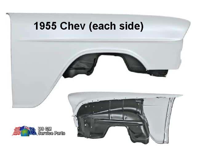 Fender Kit: 55 Chevrolet Passenger Cars LH or RH with Inner Fender ...
