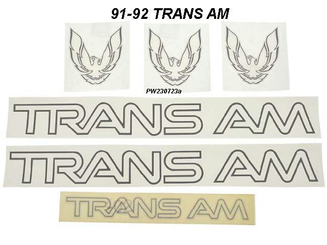 Decal Kit: 91-92 Trans Am – Pontiworld