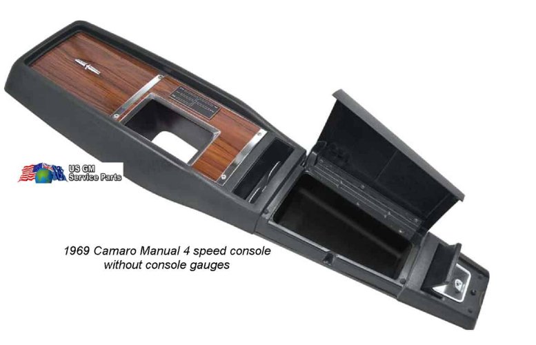 Console Assembly: 69 Camaro 4sp w/o gauges. – Pontiworld