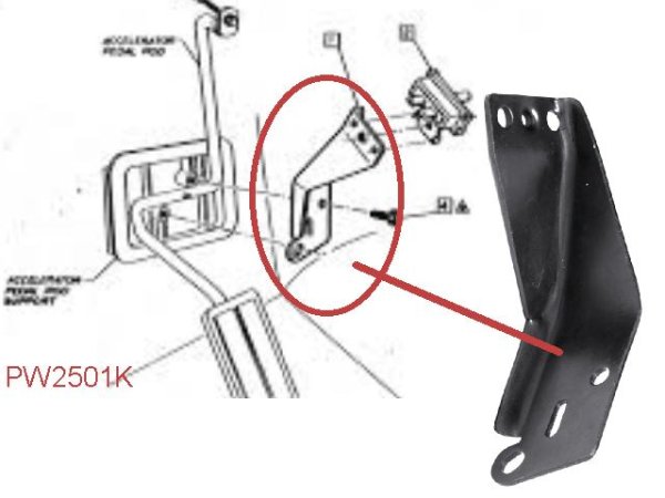 Cowl Induction Hood Kick Down Switch Bracket - 70 71 72 Chevelle El Ca ...