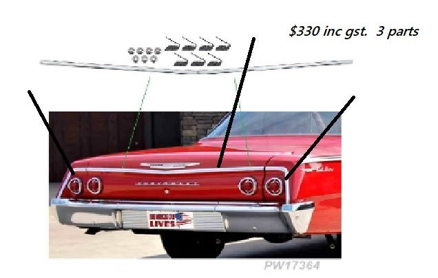 62 Chev Belair Boot & 1/4 cove mold set – Pontiworld